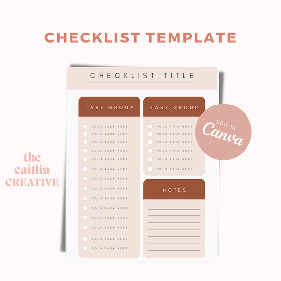 Checklist Template Canva Template Printable to Do List - Etsy