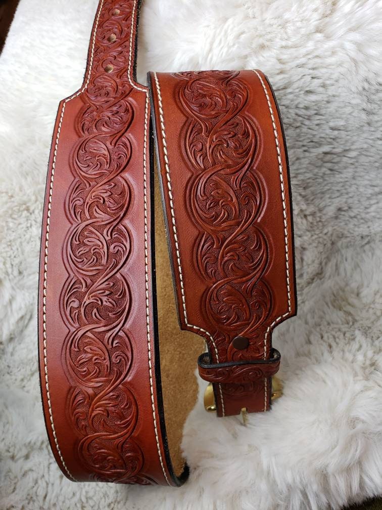 Top Grain Carved Leather Sash Belts - Etsy