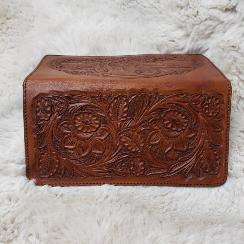 Western Carved Leather Checkbooks - Etsy