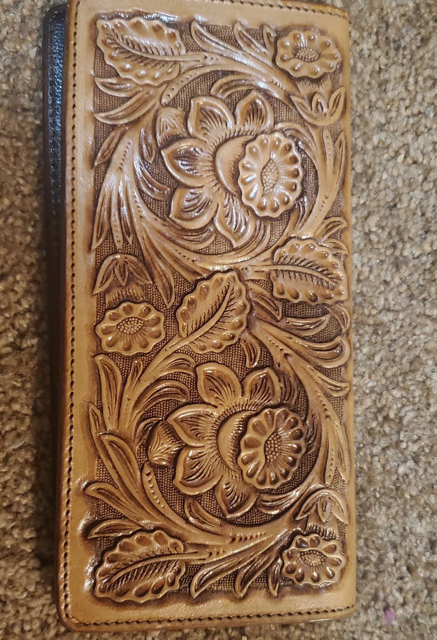 Western Carved Leather Checkbooks - Etsy