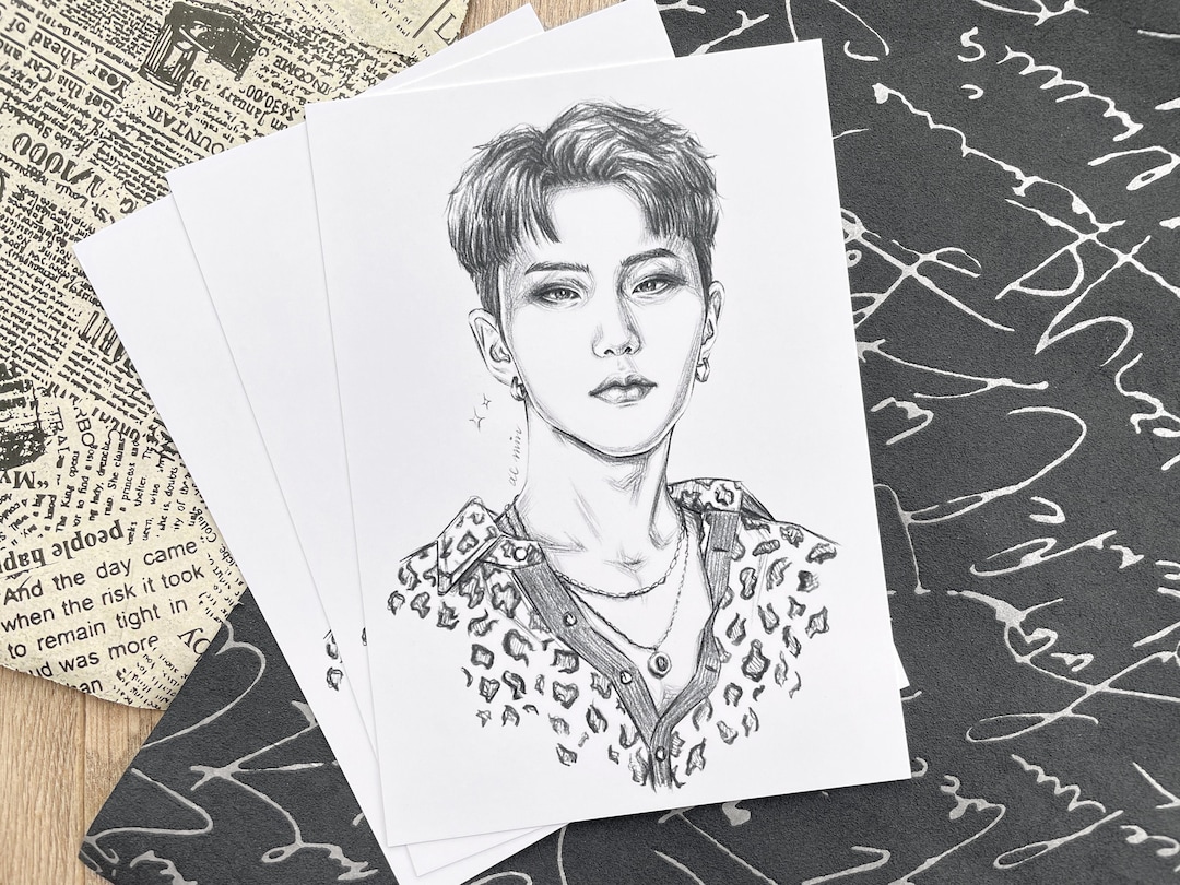 Seventeen Hoshi (kwon Soonyoung) Black&white - A6 Pencil Sketch Art ...