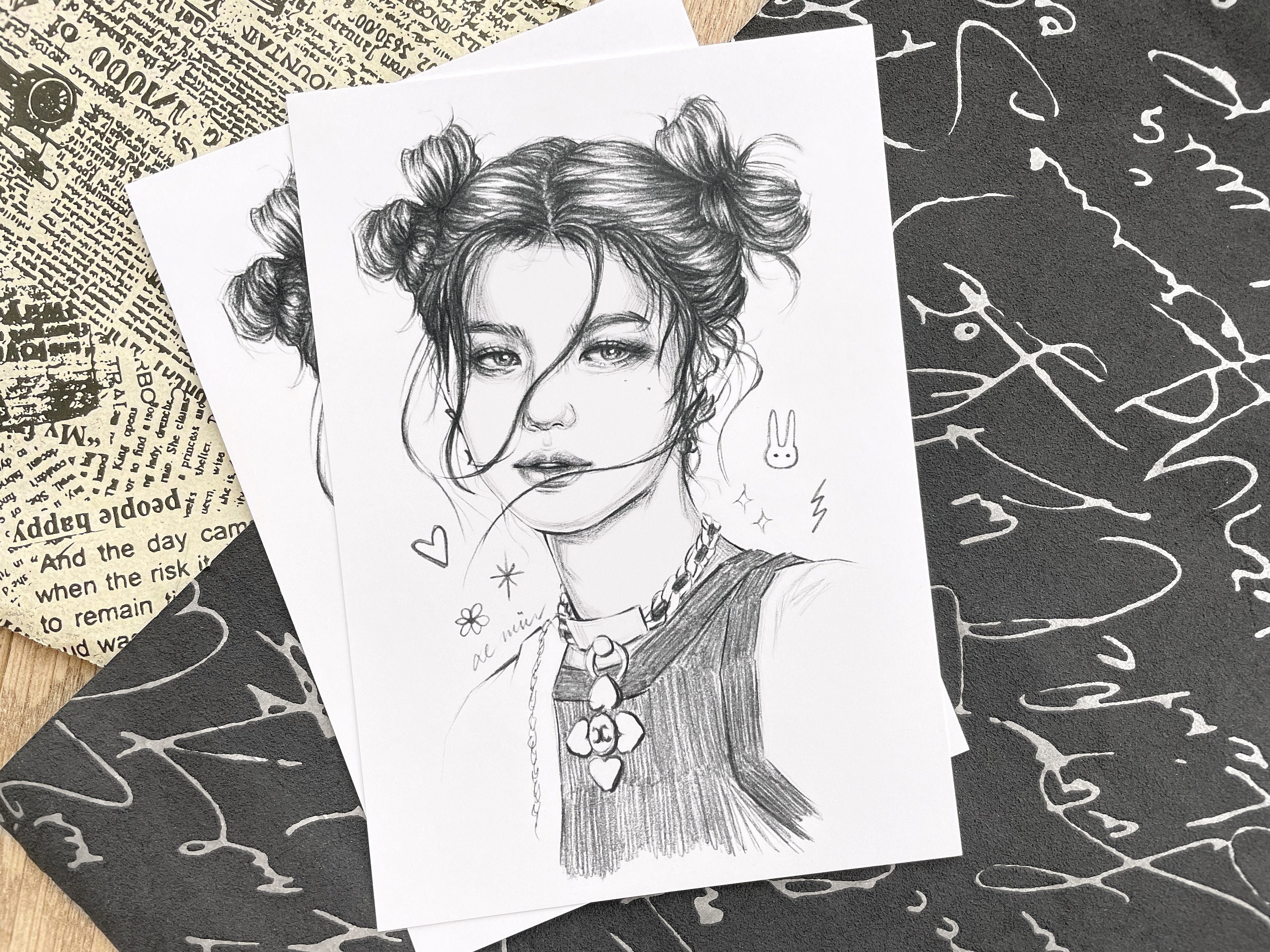 Newjeans Danielle Marsh Pencil Sketch A6 Art Print - Etsy Australia