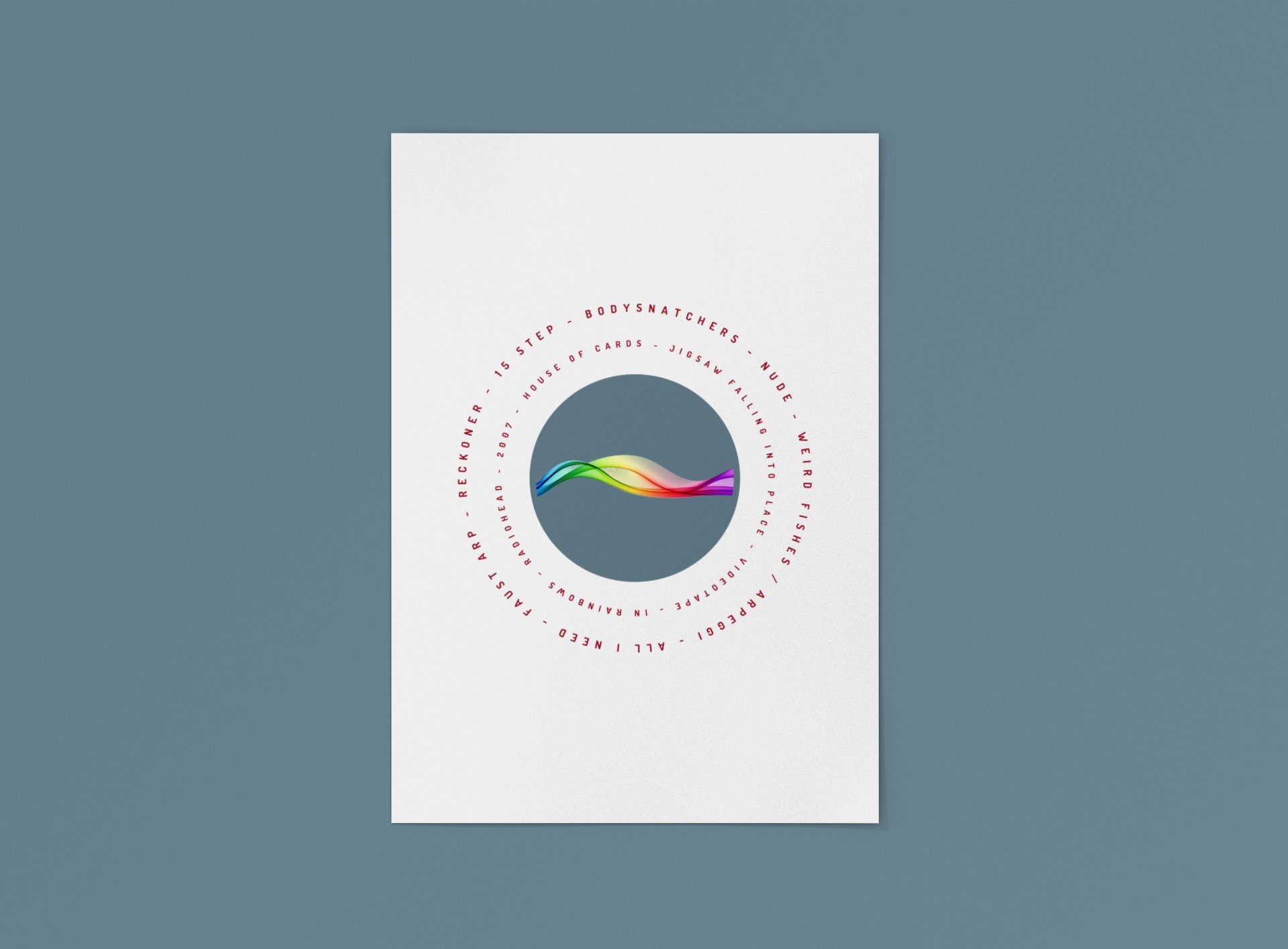 Radiohead Inspired Greeting Card and A4 Print in Rainbows - Etsy