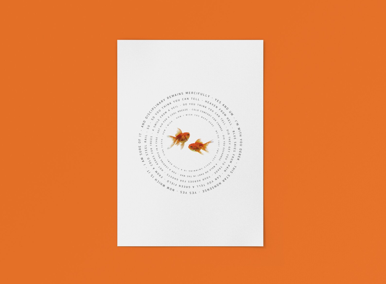 Pink Floyd Inspired Greeting Card and A4 Print With Lyrics - Etsy