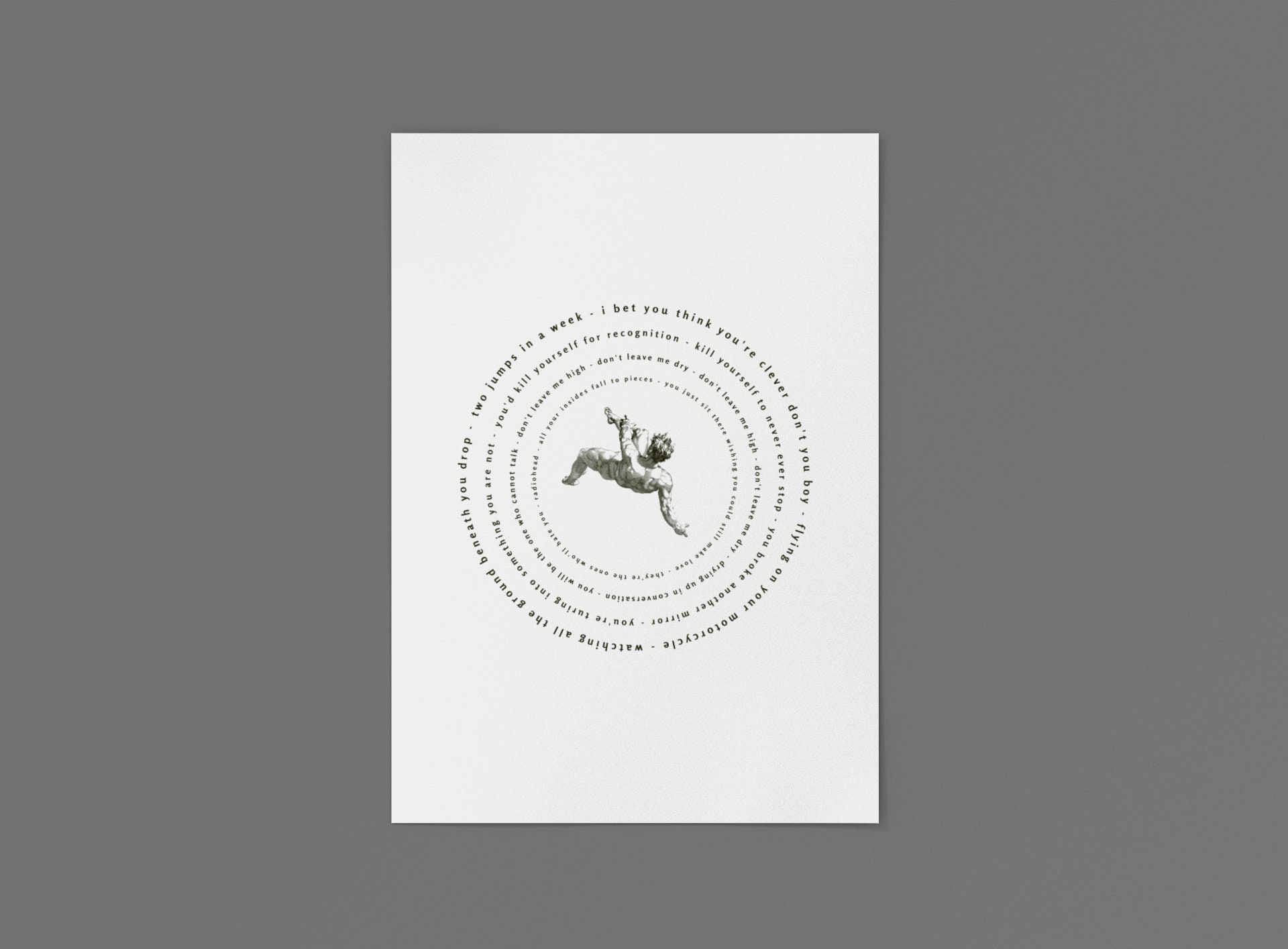 Radiohead Inspired Greeting Card and A4 Print With Lyrics From - Etsy