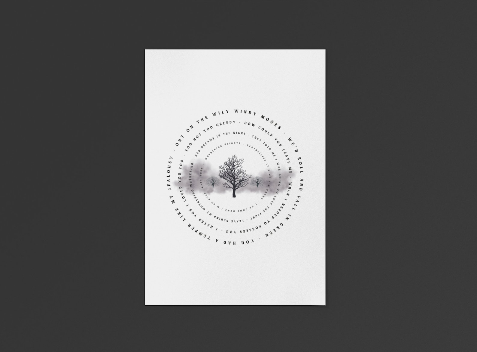 Kate Bush Inspired Greeting Card and A4 Print With Lyrics From ...