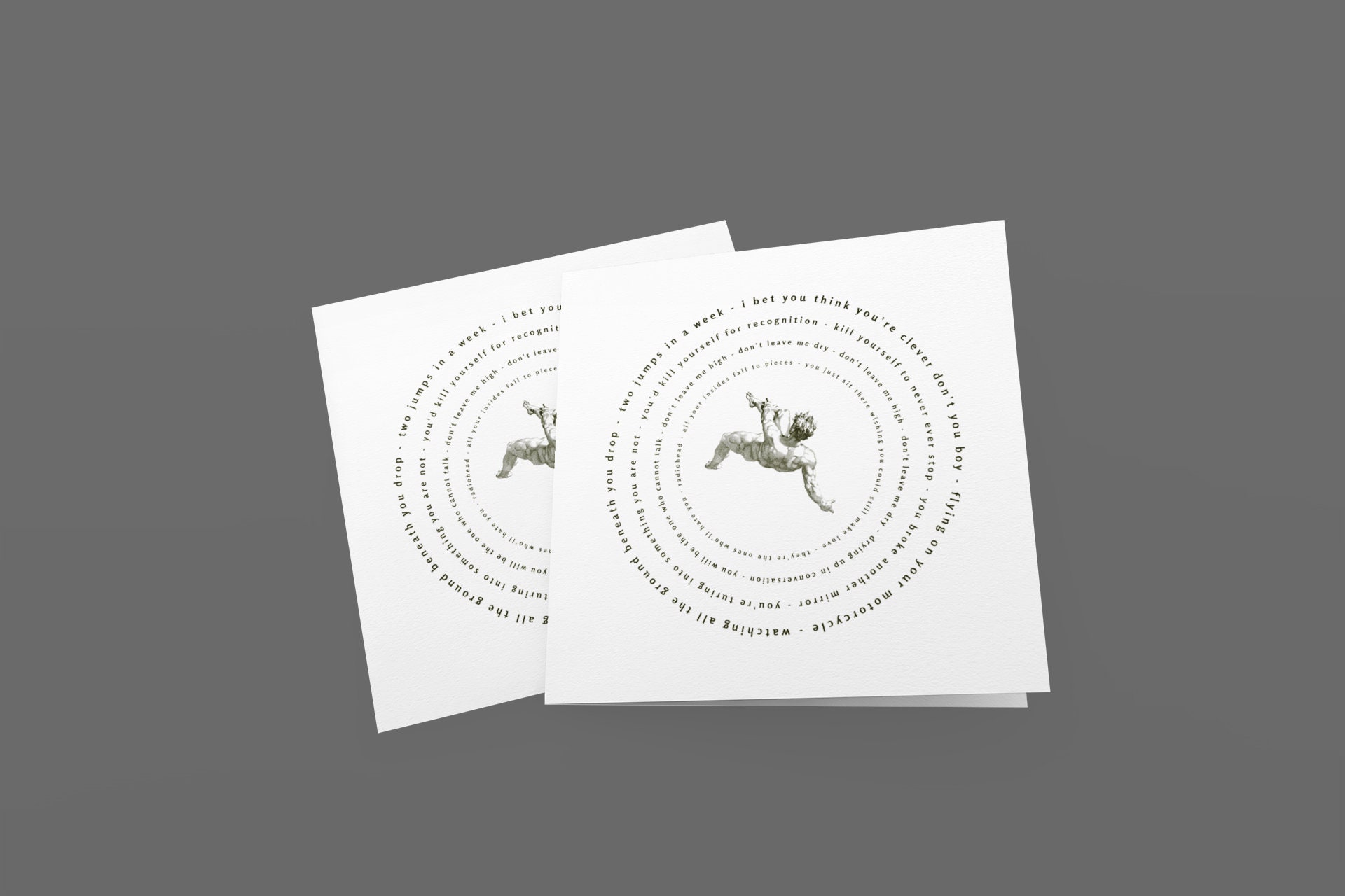 Radiohead Inspired Greeting Card and A4 Print With Lyrics From - Etsy