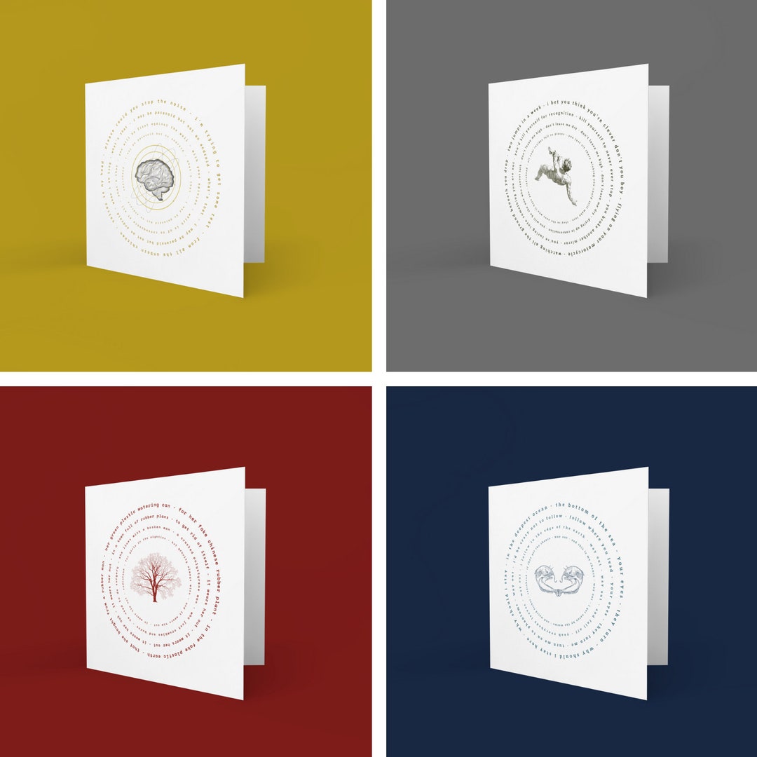 Radiohead Inspired Group of 4 Greeting Cards - Etsy
