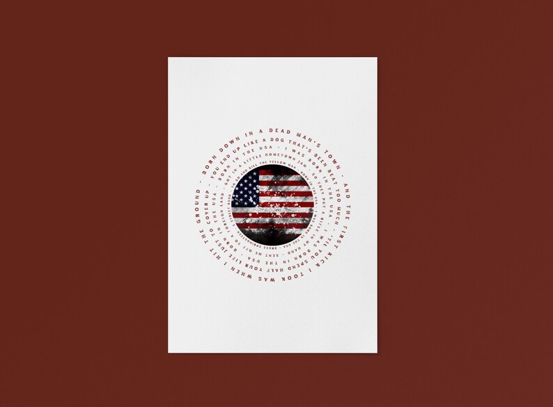 Bruce Springsteen Inspired Greeting Card and A4 Print With - Etsy