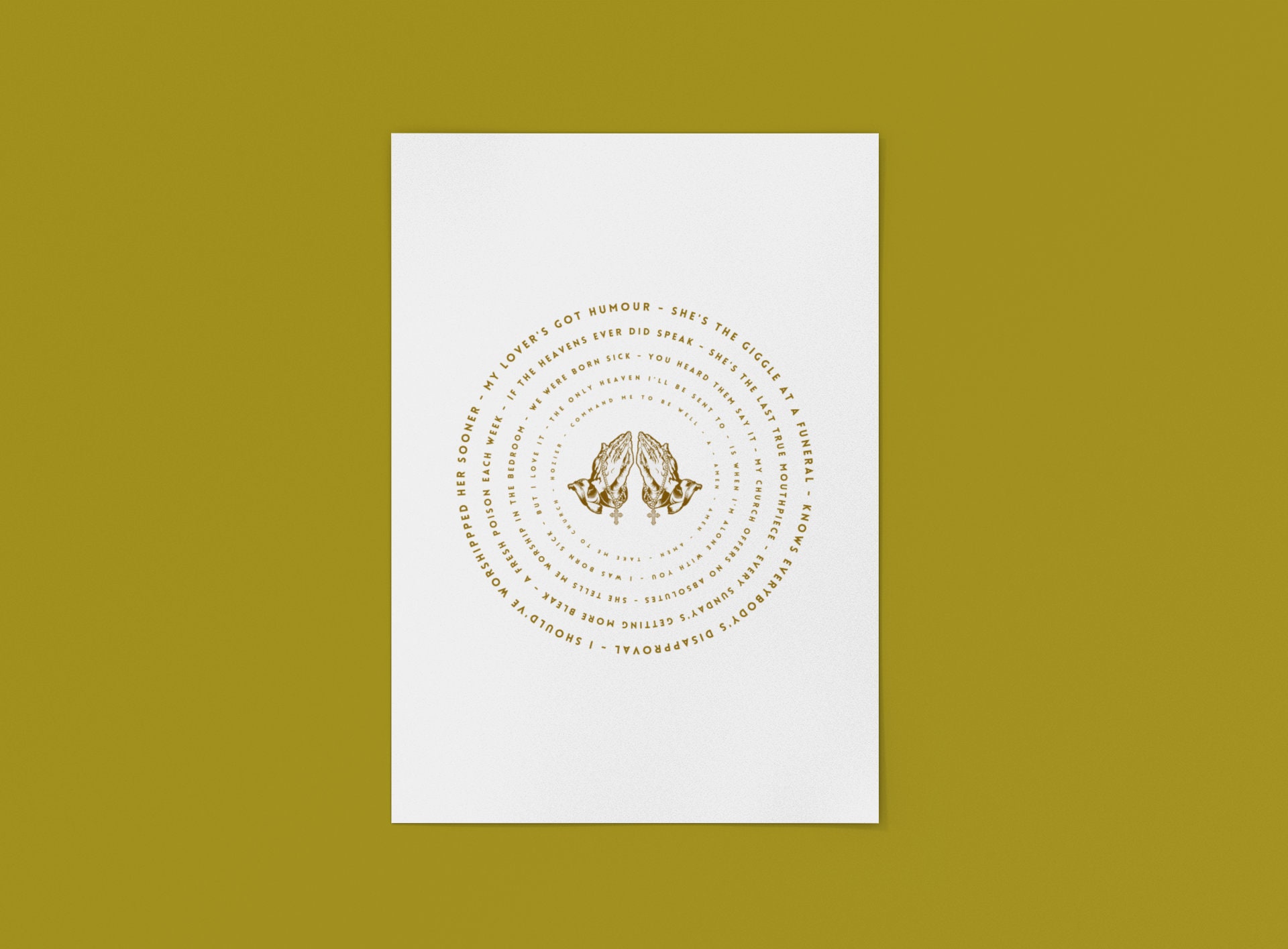 Hozier Inspired Greeting Card and A4 Print With Lyrics From Take Me to ...