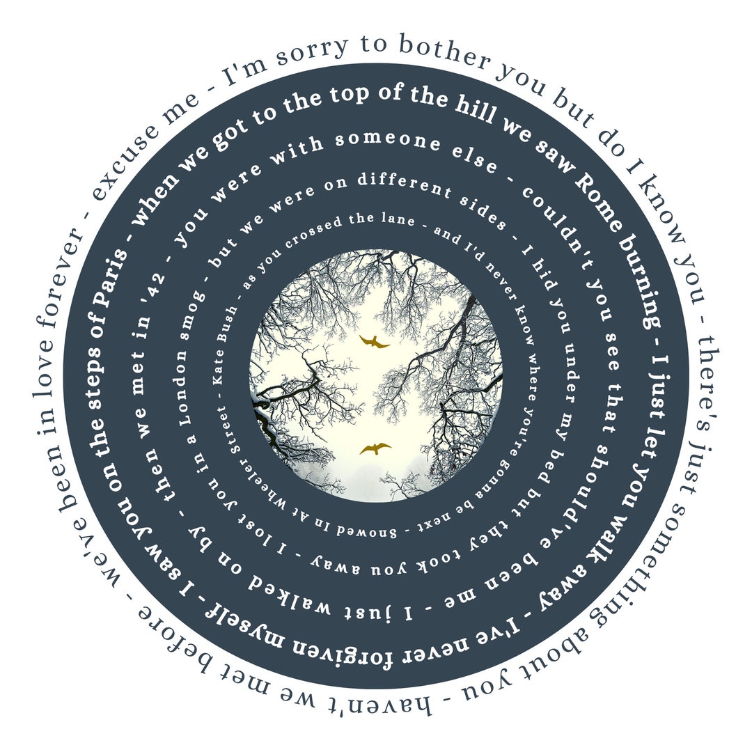 Kate Bush Inspired Christmas Card and A4 Print With Lyrics - Etsy
