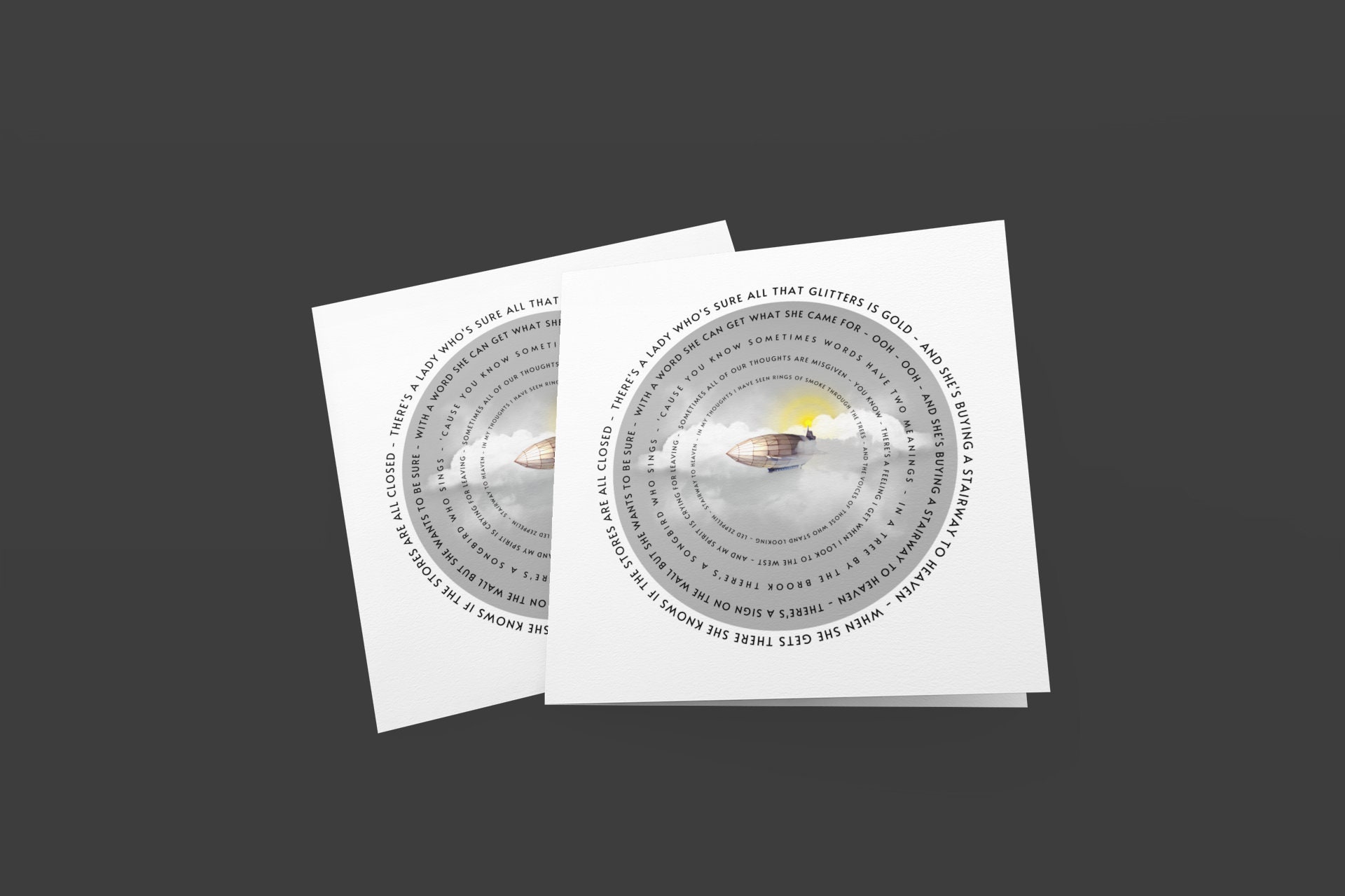 Led Zeppelin Inspired Greeting Card and A4 Print With Lyrics From ...