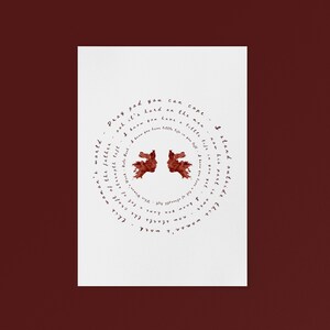 Kate Bush Inspired Greeting Card and A4 Print With Lyrics From This ...