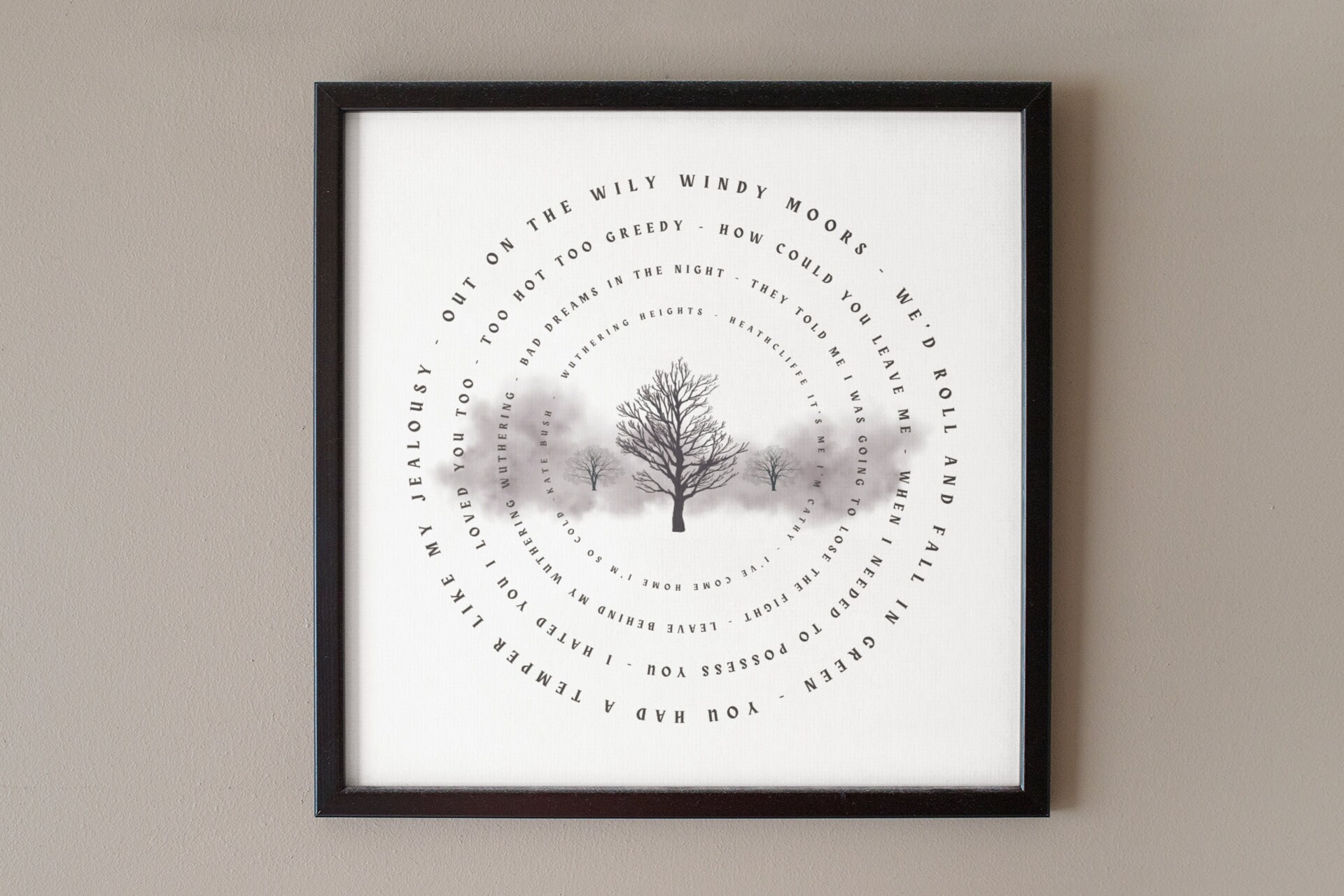 Kate Bush Inspired Greeting Card and A4 Print With Lyrics From ...