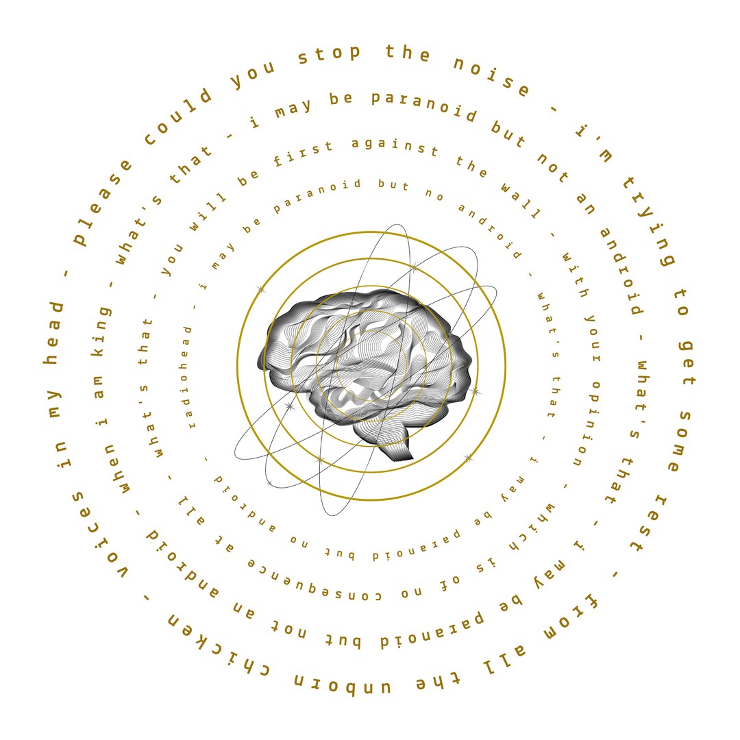 Radiohead Inspired Greeting Card and A4 Print With Lyrics From Paranoid ...