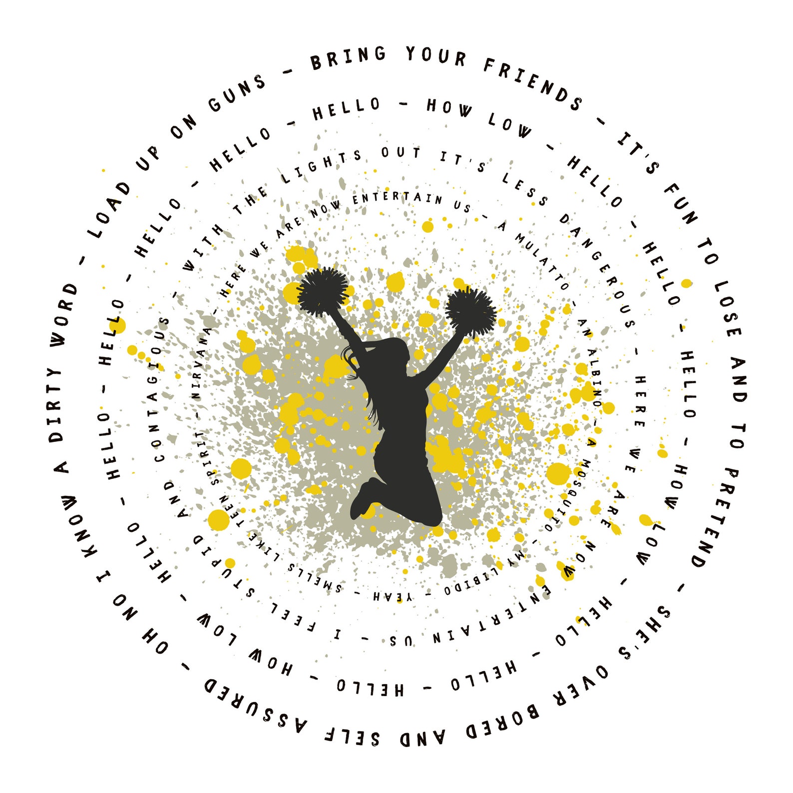 Nirvana Inspired Greeting Card and A4 Print With Lyrics From - Etsy