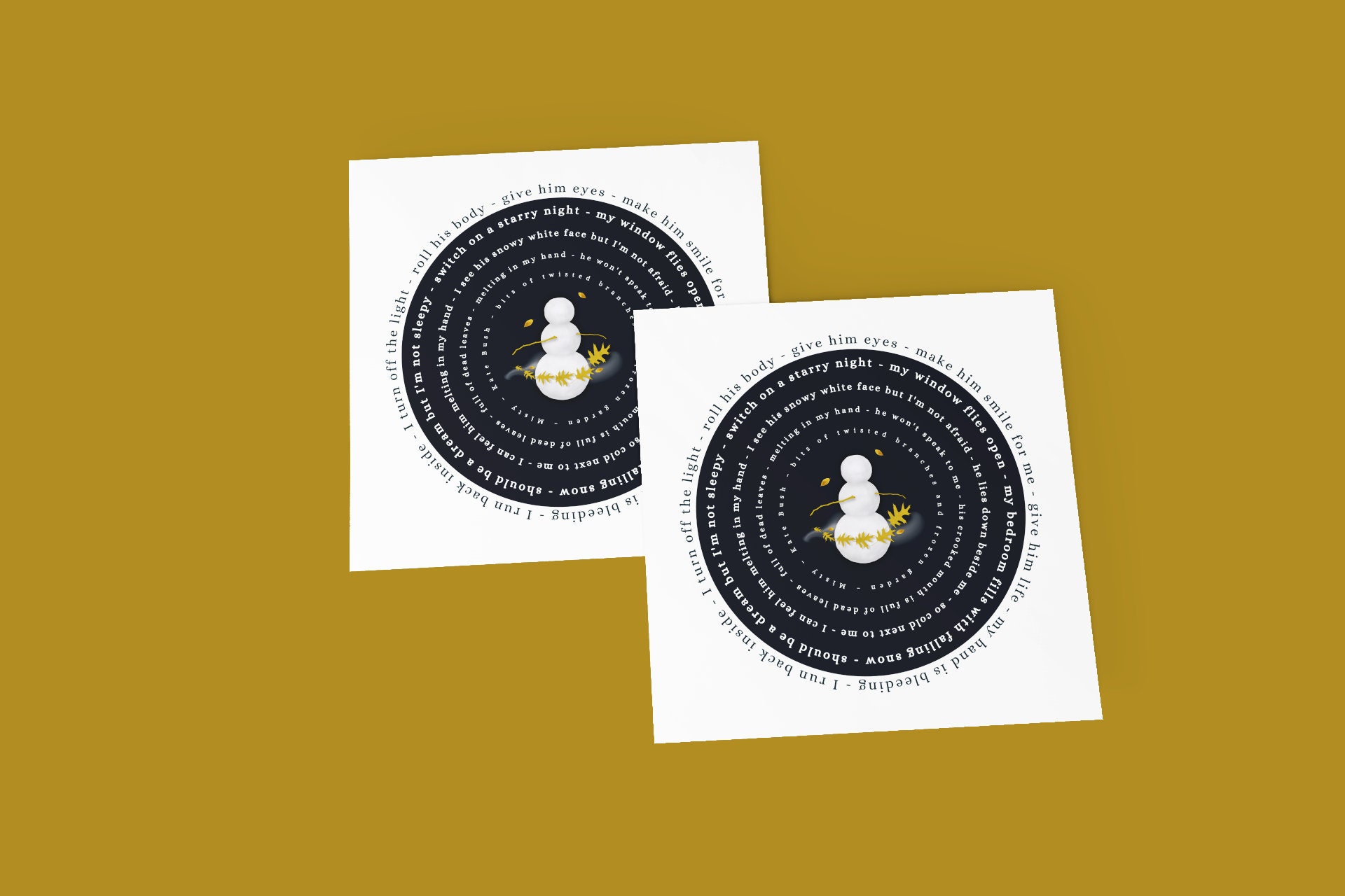 Kate Bush Inspired Christmas Card and A4 Print With Lyrics - Etsy UK