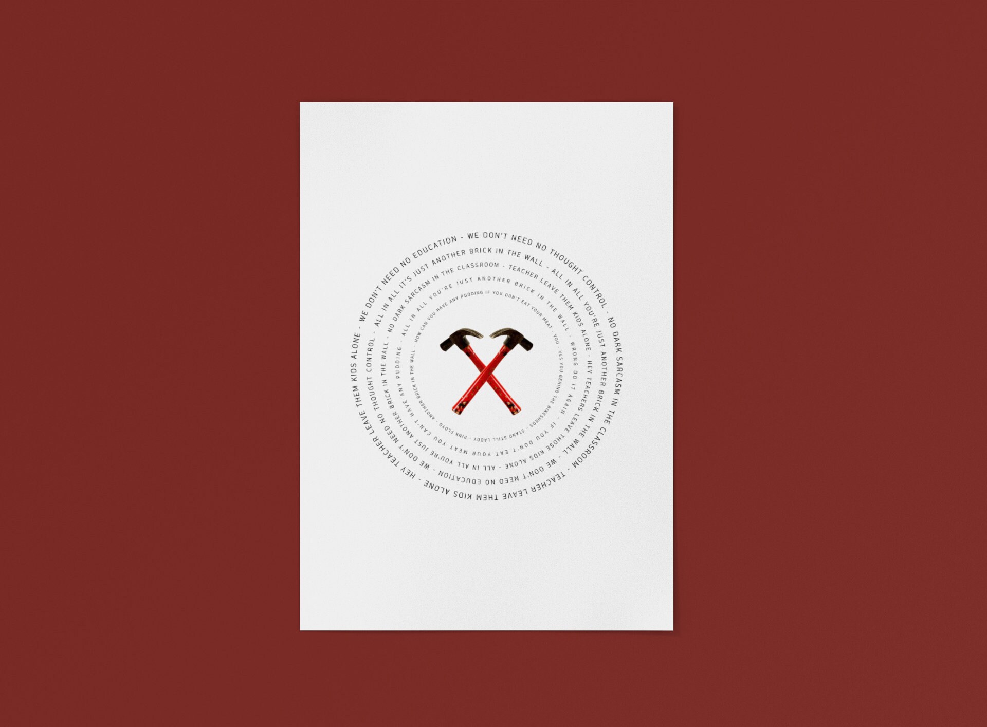 Pink Floyd Inspired Greeting Card and A4 Print With Lyrics - Etsy