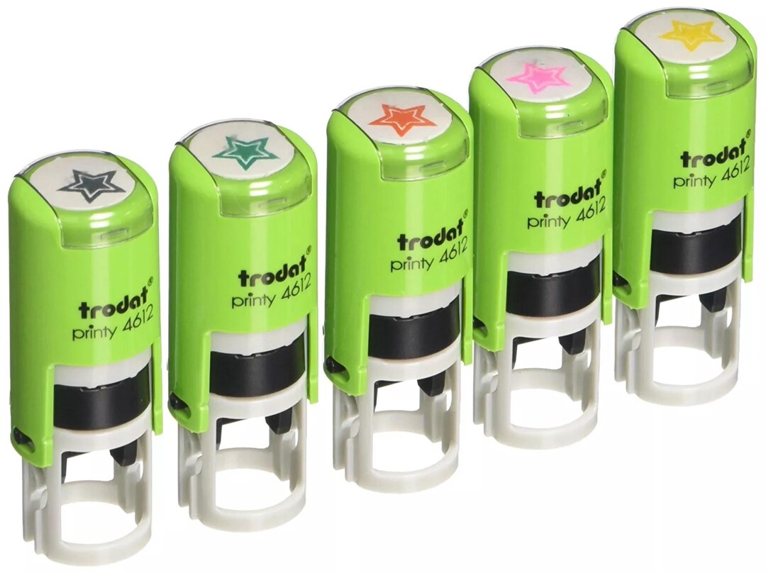 Star Self-inking Rubber Stamps - Teacher Reward Stamps - Set of 5 ...