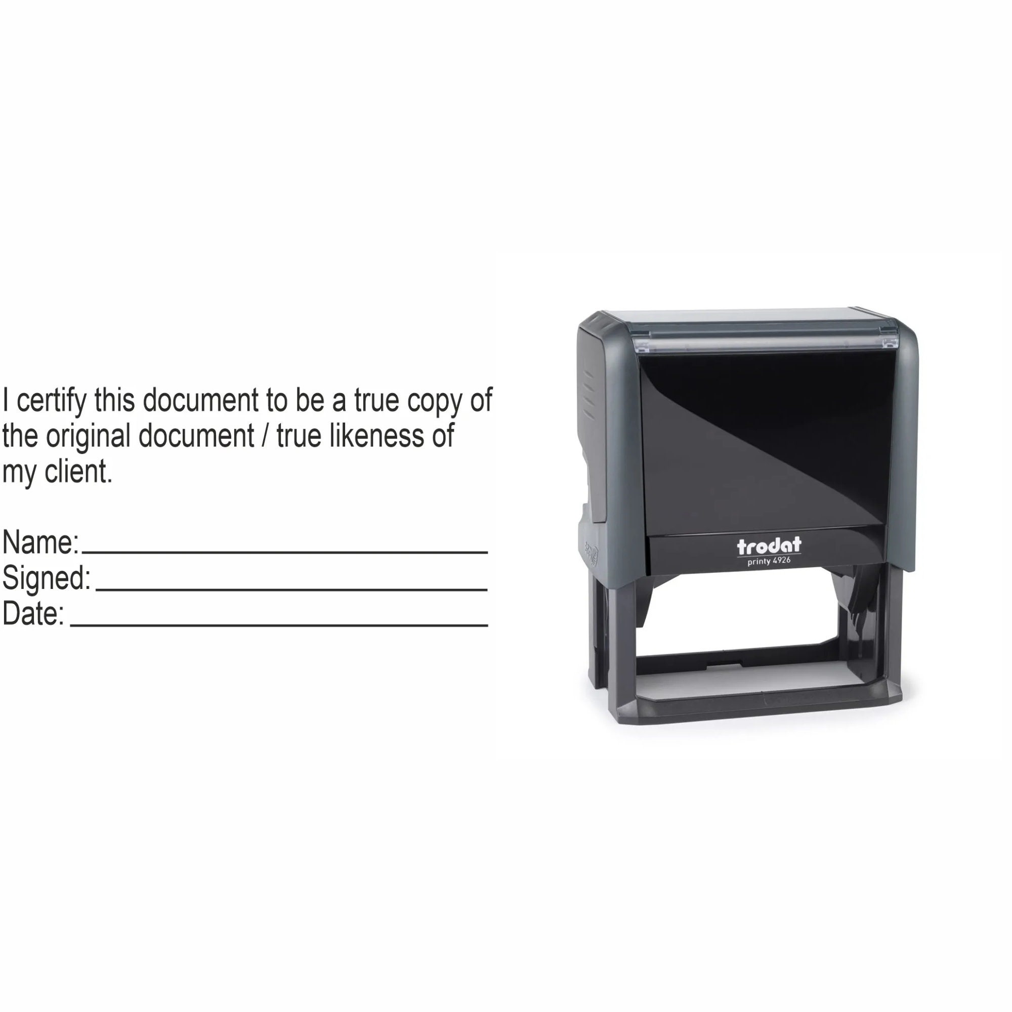 Certified True Copy & True Likeness Self Inking Rubber Stamp | Legal ...