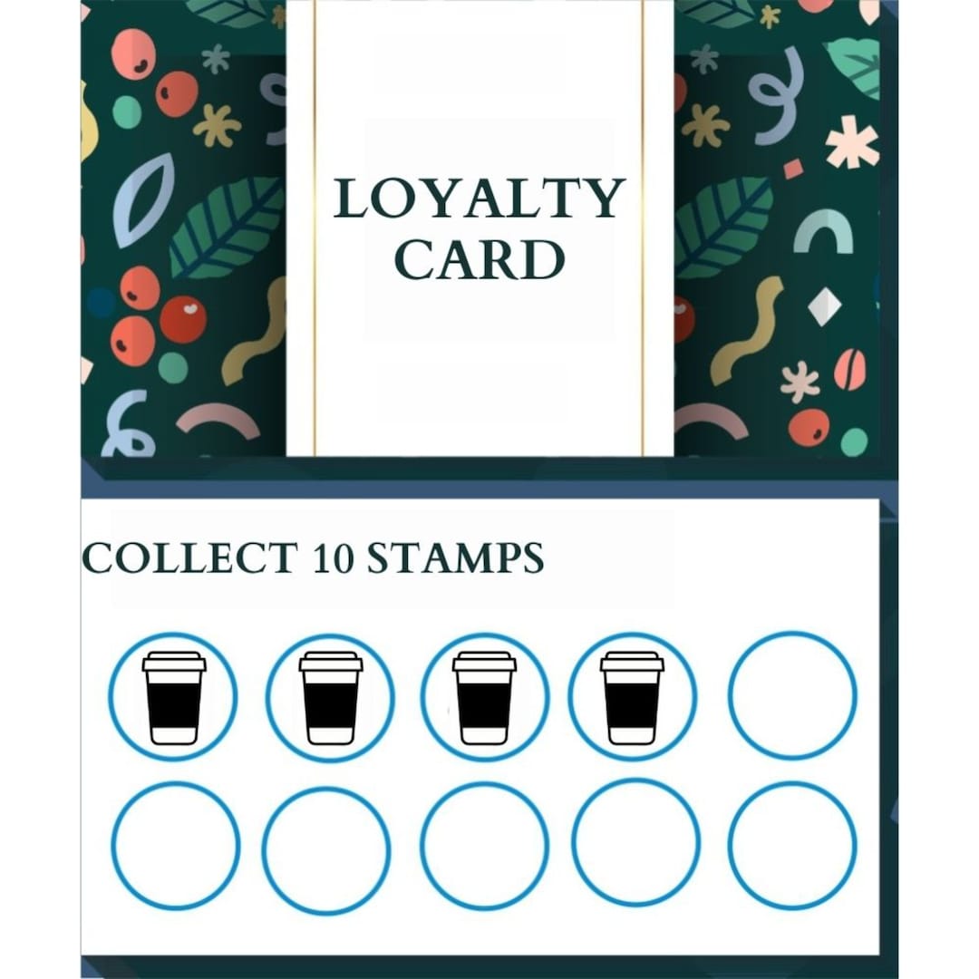 Coffee Cup Loyalty Card Stamp – Self-inking Reward Stamp for Cafés ...