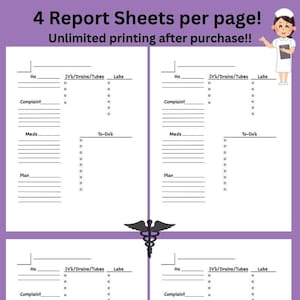 ER Nurse Report Sheet - Etsy