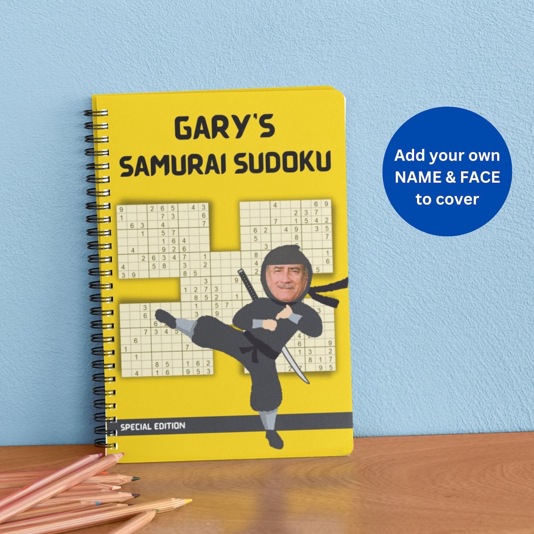 Personalized Samurai Sudoku Puzzle Book | Add Your FACE and NAME to the ...