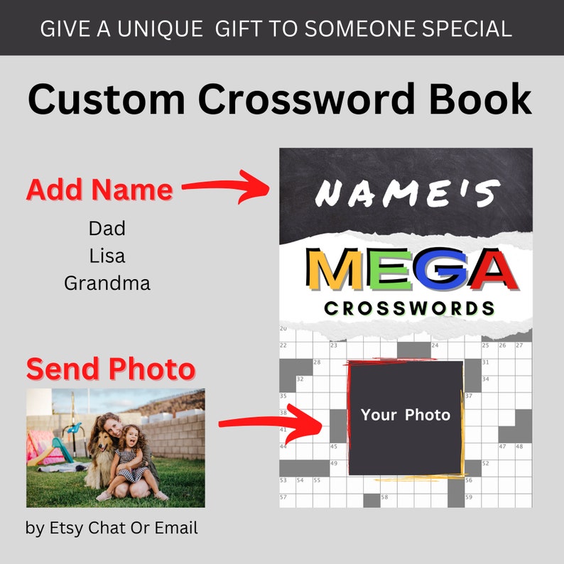 Custom Crossword Puzzle Book | Personalized Crossword Cover With Your ...