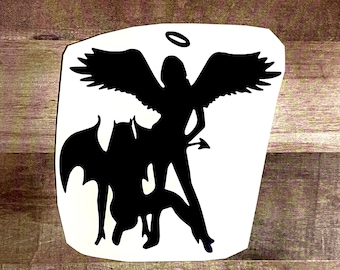 Angel Devil Car Decal - Etsy