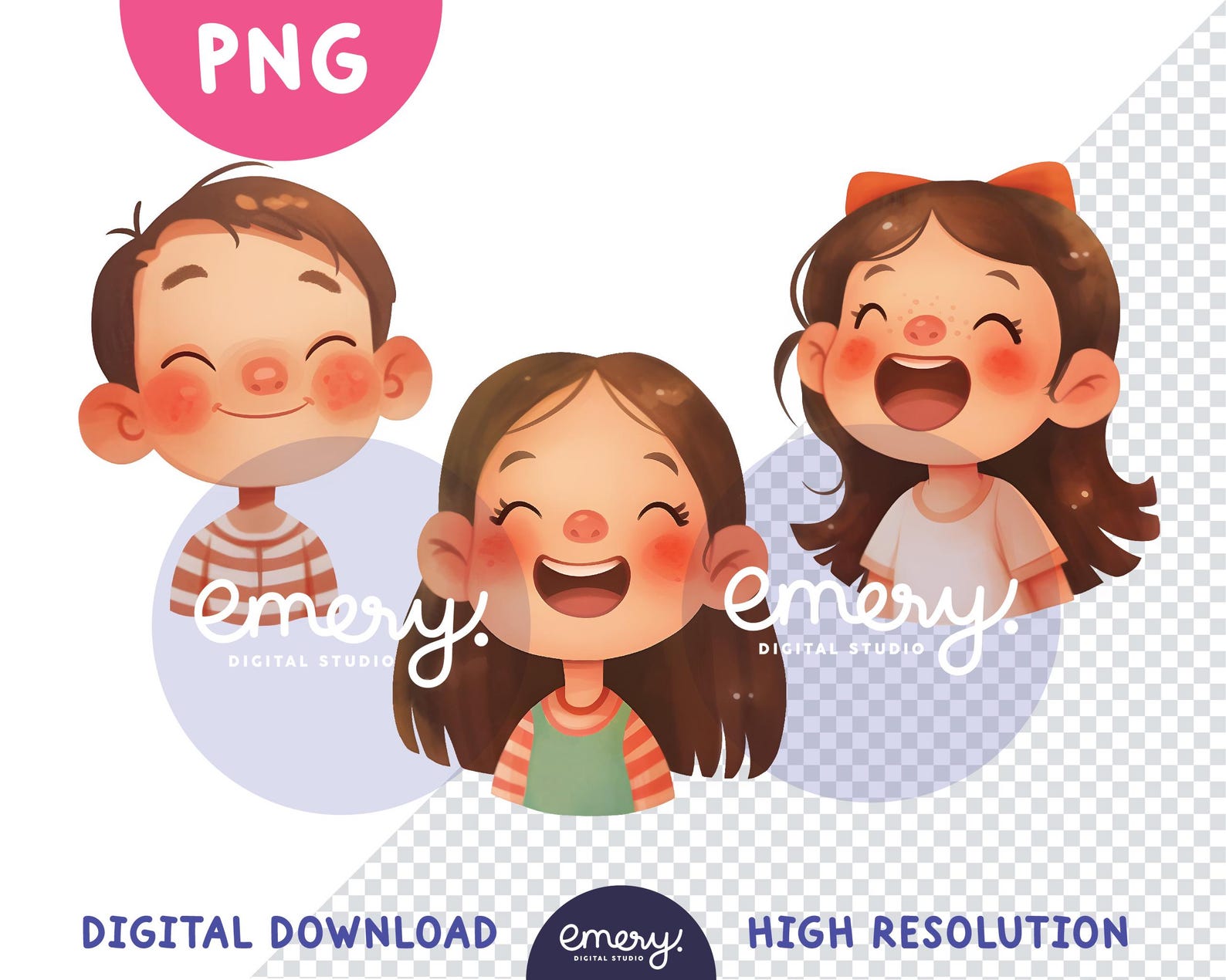 Boys and Girls Clipart, Cartoon Kids, Smiling Faces, Happy Cartoon Kids ...