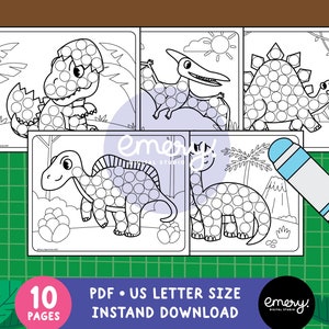 Dinosaur Dot Marker Worksheets, Dot Painting, Do-a-dot Worksheets for ...