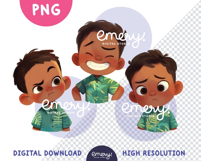 Cute Little Boy With Different Emotions, Cartoon Kids Clipart, Emotions ...
