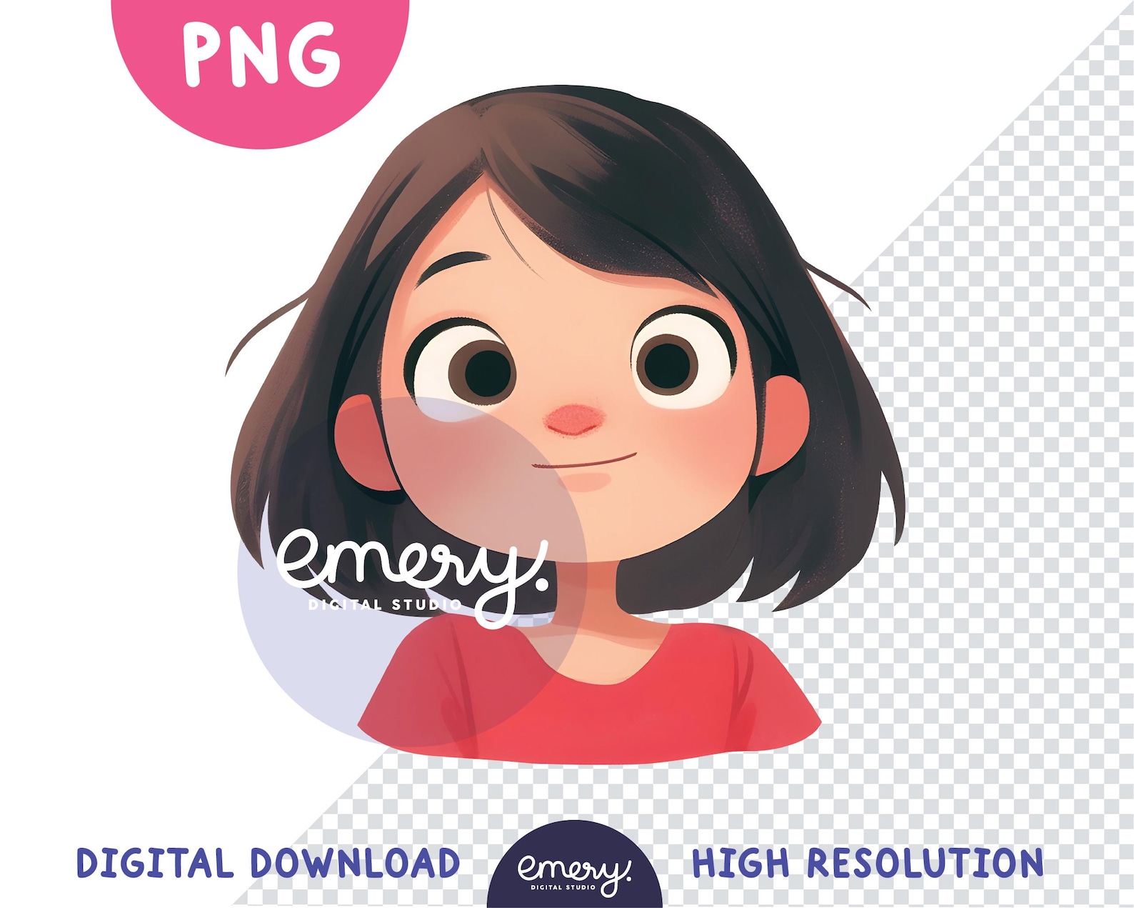Cute Little Girl With Different Emotions, PNG Clip Art, Kids Emotion ...