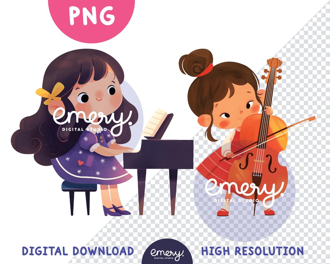 Musician Kid Clip Art, Cute Musicians Clip Art, Music Clipart Bundle ...