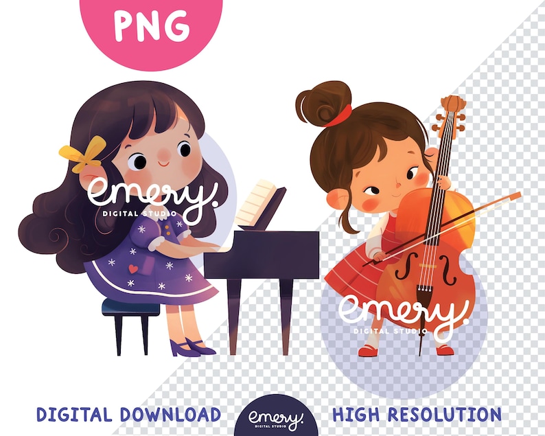Musician Kid Clip Art, Instruments PNG (digital Download) - Etsy