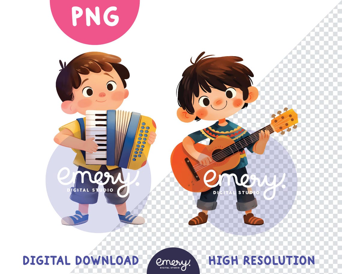 Musician Kid Clip Art, Cute Musicians Clip Art, Music Clipart Bundle ...