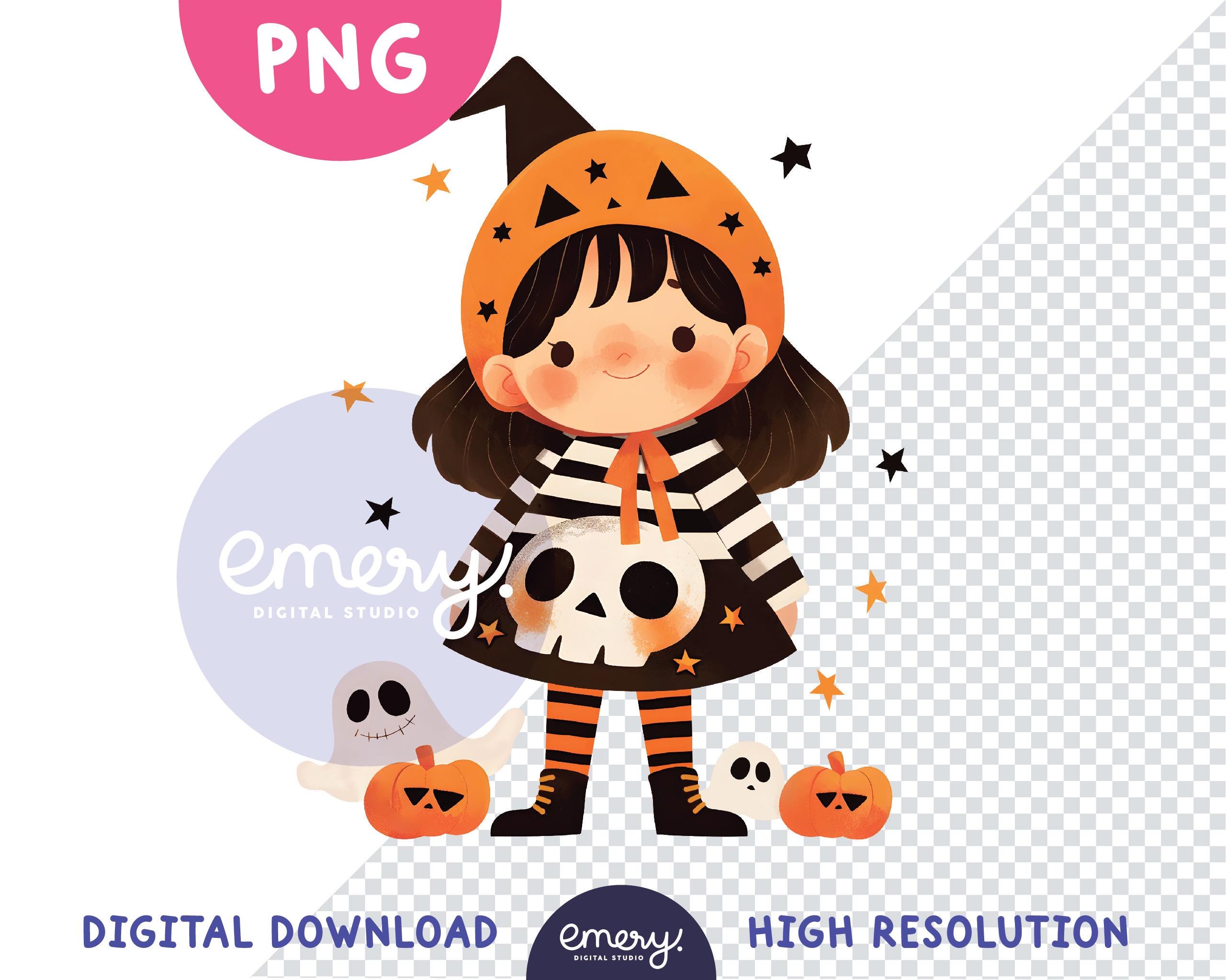 Cute Halloween Clipart, Halloween Kids Clipart, Cartoon Kids Halloween ...
