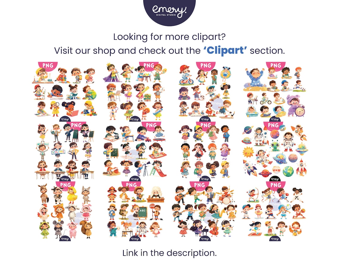 Cute Girl Daily Routine Clipart – PNG Illustrations of Kids’ Activities ...