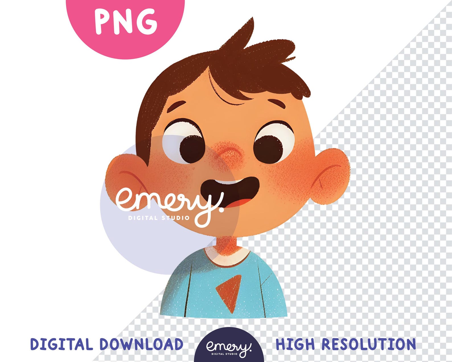 Cartoon Kids Clip Art, Cute Kids With Different Emotions, Children's ...