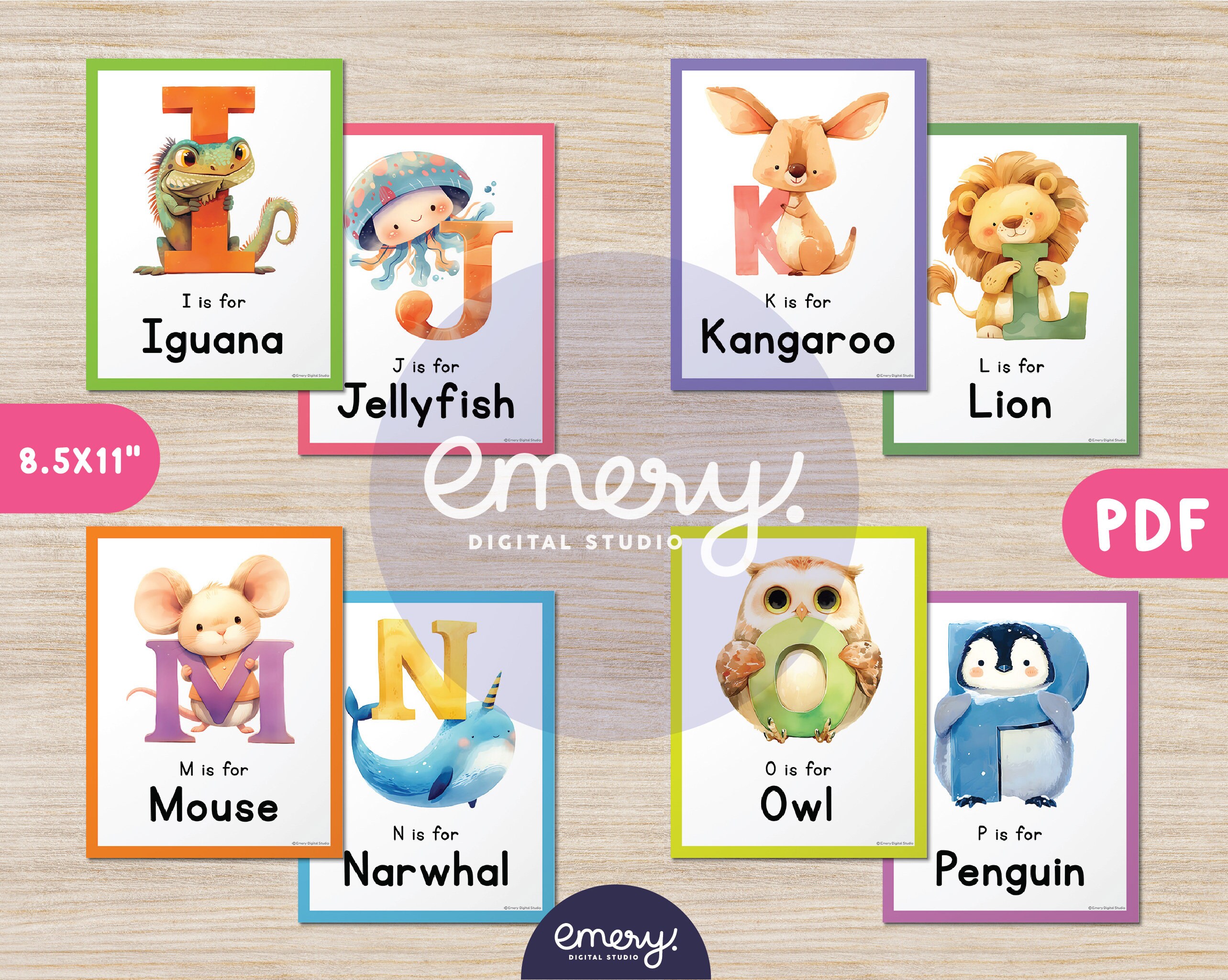 Animal Alphabet Posters for Classroom Decor, ABC Picture Wall Posters ...