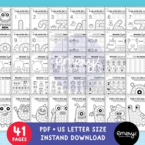 Do-a-dot Monsters, Numbers 1-10 Worksheets, Dot Marker Math Worksheets ...