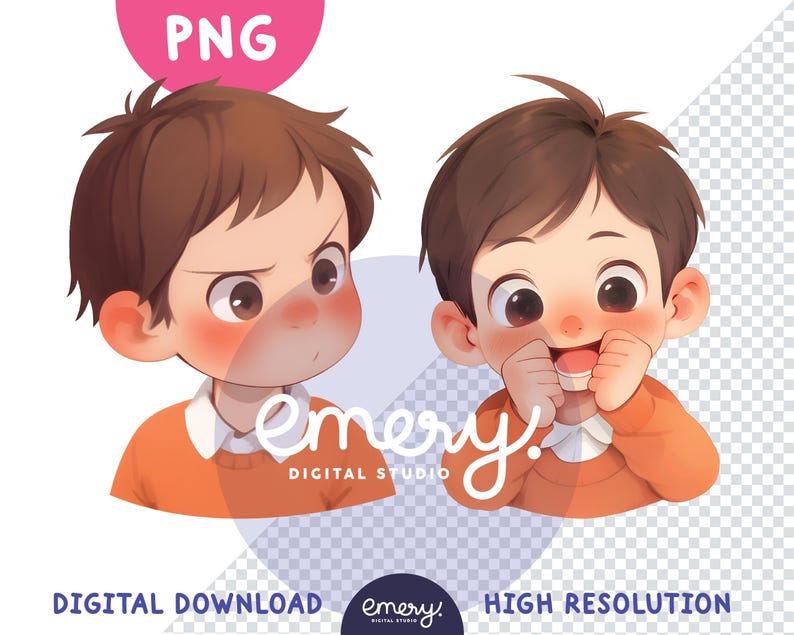 Cute Little Boy With Different Emotions, PNG Clip Art, Watercolor Kids ...