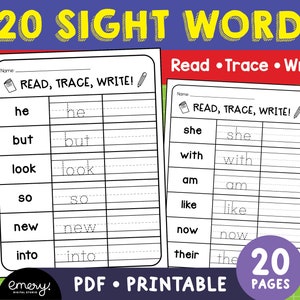 120 Sight Word Worksheets, Read Trace and Write Sight Words ...