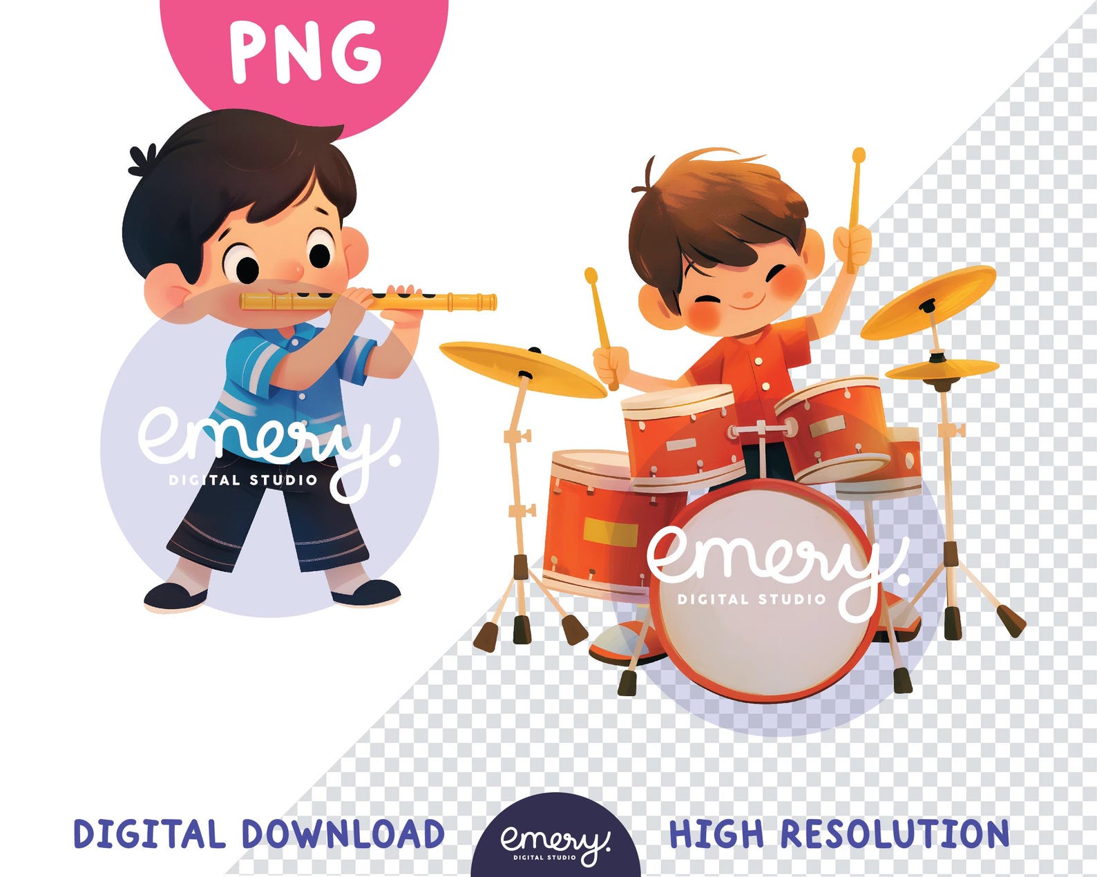 Musician Kid Clip Art, Cute Musicians Clip Art, Music Clipart Bundle ...