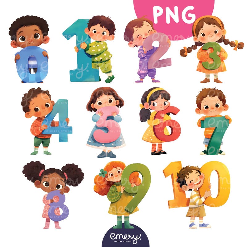 Numbers Clip Art - Etsy