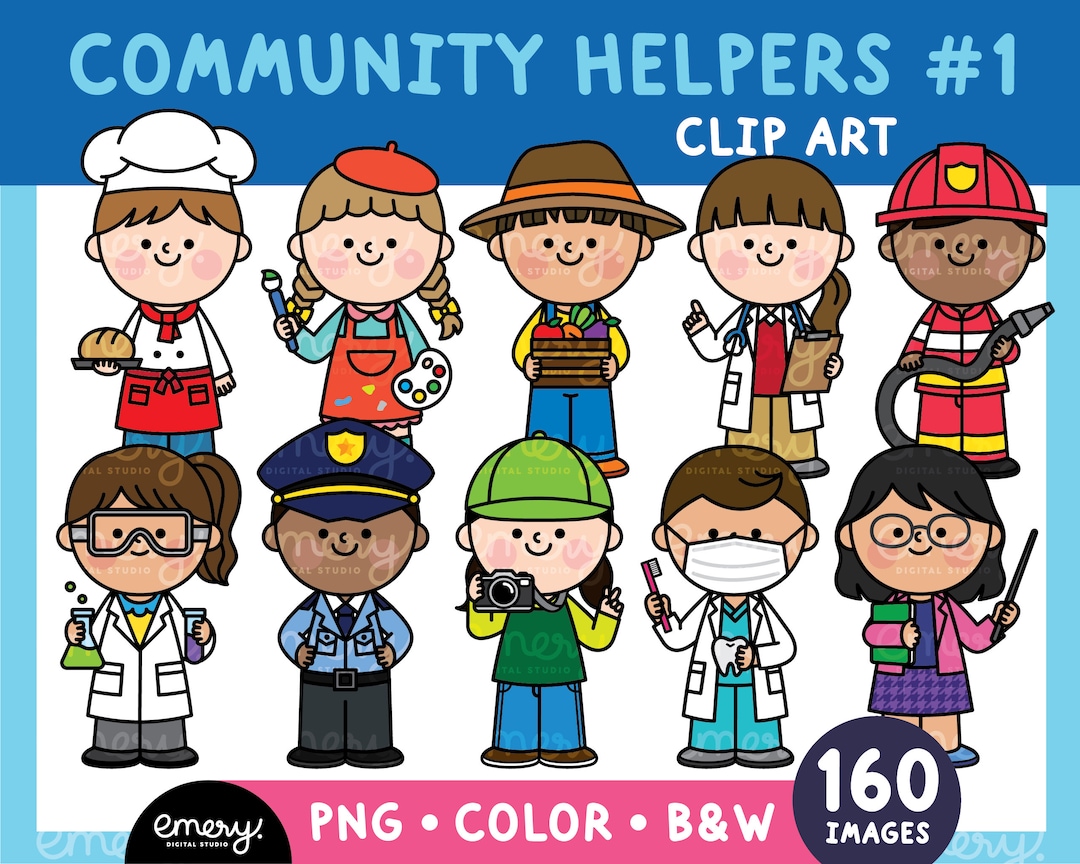 Community Helpers Clip Art Set 1 PNG Files, Occupations Clip Art, Jobs ...
