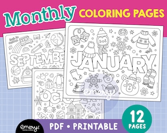 12 Printable Months of the Year Coloring Pages | Learning Coloring ...