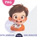 Cute Little Boy With Different Emotions, PNG Clip Art, Watercolor Kids ...