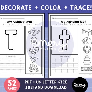 Alphabet Mats, Trace the Letters, Alphabet Playdough Mats, Upper and ...