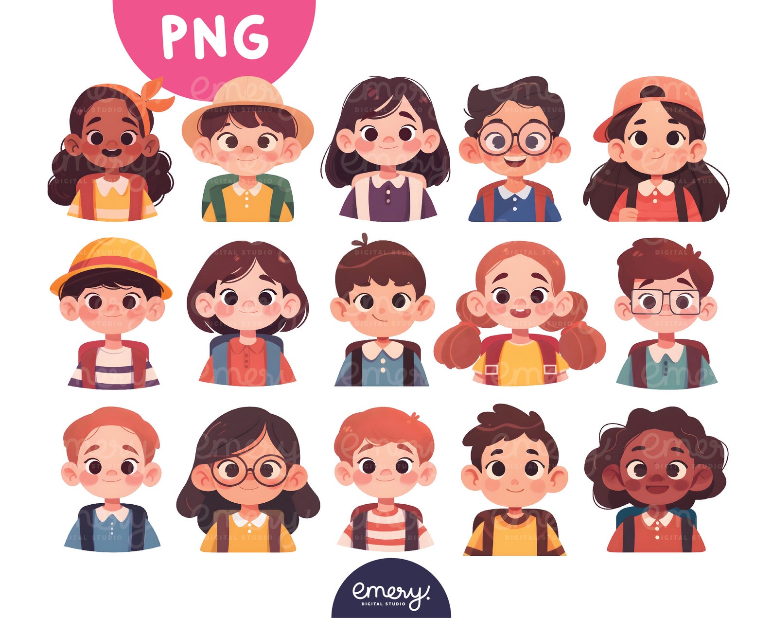 Clipart Collection of Children Carrying Backpack, Boys and Girls ...